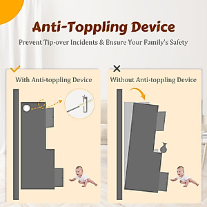 MUPATER 72'' Kitchen Pantry Cabinet Storage Hutch with Microwave Stand, Freestanding Pantry Buffet Cabinet with Adjustable Shelves, Cupboard and Drawer for Home, Black