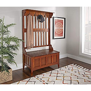 Linon Hall Tree with Storage Bench, 36"W x 18"D x 64"H, Walnut