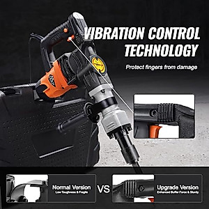 VEVOR Demolition Jack Hammer, MAX 1400W Electric Jackhammer Heavy Duty, 2900 BPM Concrete Breaker, 2pcs Chisels Bits Chipping with Case, Gloves