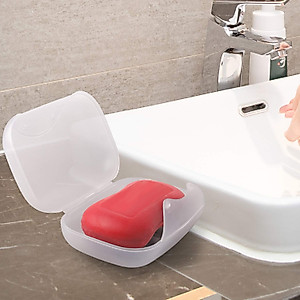 Anwenk Soap Dish Travel Box Soap Holder with Bubble Foam Soap Bag, Translucent Soap Tray Soap Saver Box Case for Home Travel Outdoor Hiking Bathroom Camping Gym,2Pack