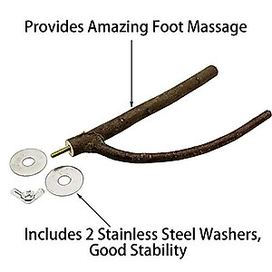 EBaokuup Bird Parrot Perch Stand Set - 10 PCS Natural Wood Bird Parakeet Stand Branch, Fork Perch Rod Stand Paw Grinding Stick Bird Cage Accessories for Pet Budgies Cockatiels Conure Lovebirds