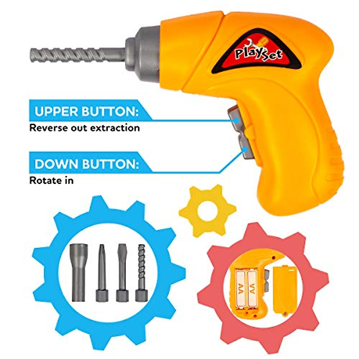 Kids Tool Bench with Electric Drill Toddler Workbench Tools Set for Kids Pretend Play Learning Toy Tool Set, Indoor & Outdoor Toys for 2 Year Old Boys Toy