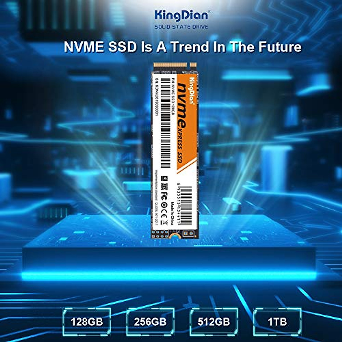 KingDian 128GB PCIe NVMe M.2 2280 Internal SSD High Performance Solid State Drive