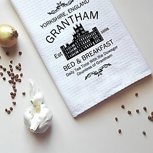 Grantham Spill The Tea Dowager Countess of Grantham Lady Violet Tea House Kitchen Towel Dish Towel Tea Towel (Grantham Towel)