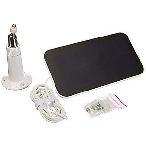 Arlo Solar Panel Charger (2018 Released) - Arlo Certified Accessory - Works with Arlo Ultra, Ultra 2, Pro 3, Pro 4 and Pro 3 Floodlight Cameras, Weather Resistant, 8 ft Power Cable, White - VMA5600