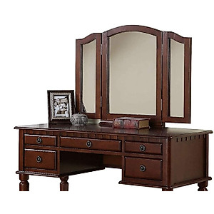 BOBKONA St. Croix Collection Vanity Set with Stool, Cherry