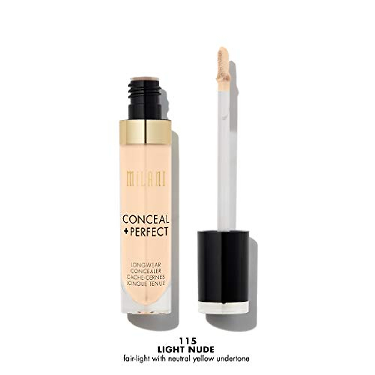 Milani Conceal + Perfect Longwear Concealer - Light Nude (0.17 Fl. Oz.) Vegan, Cruelty-Free Liquid Concealer - Cover Dark Circles, Blemishes & Skin Imperfections for Long-Lasting Wear