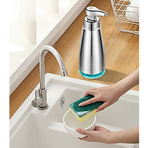 Kekele Baby Automatic foaming Soap Dispenser-Stainless Steel Sensor-14 Oz/400ml Sensor Auto Soap Dispenser Kitchen Sink,Bathroom,Kitchen-Rechargeable Electric Foam Touchless Stainless-silver