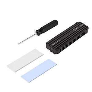 Silverstone MS12, 20Gbps SuperSpeed+ USB 3.2 Gen 2x2 Type-C to NVMe M.2 SSD Enclosure, Aluminum, Black, SST-MS12