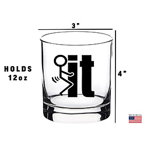 Rogue River Tactical Funny Screw It Old Fashioned Whiskey Glass Drinking Cup Gift For Him Men Dad Grandpa