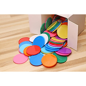 Shapenty 10 Colors Small Plastic Learning Counters Disks Chip Counting Discs Markers for Math Practice and Poker Chips Game Tokens, 32mm/1.26 Inch,120PCS