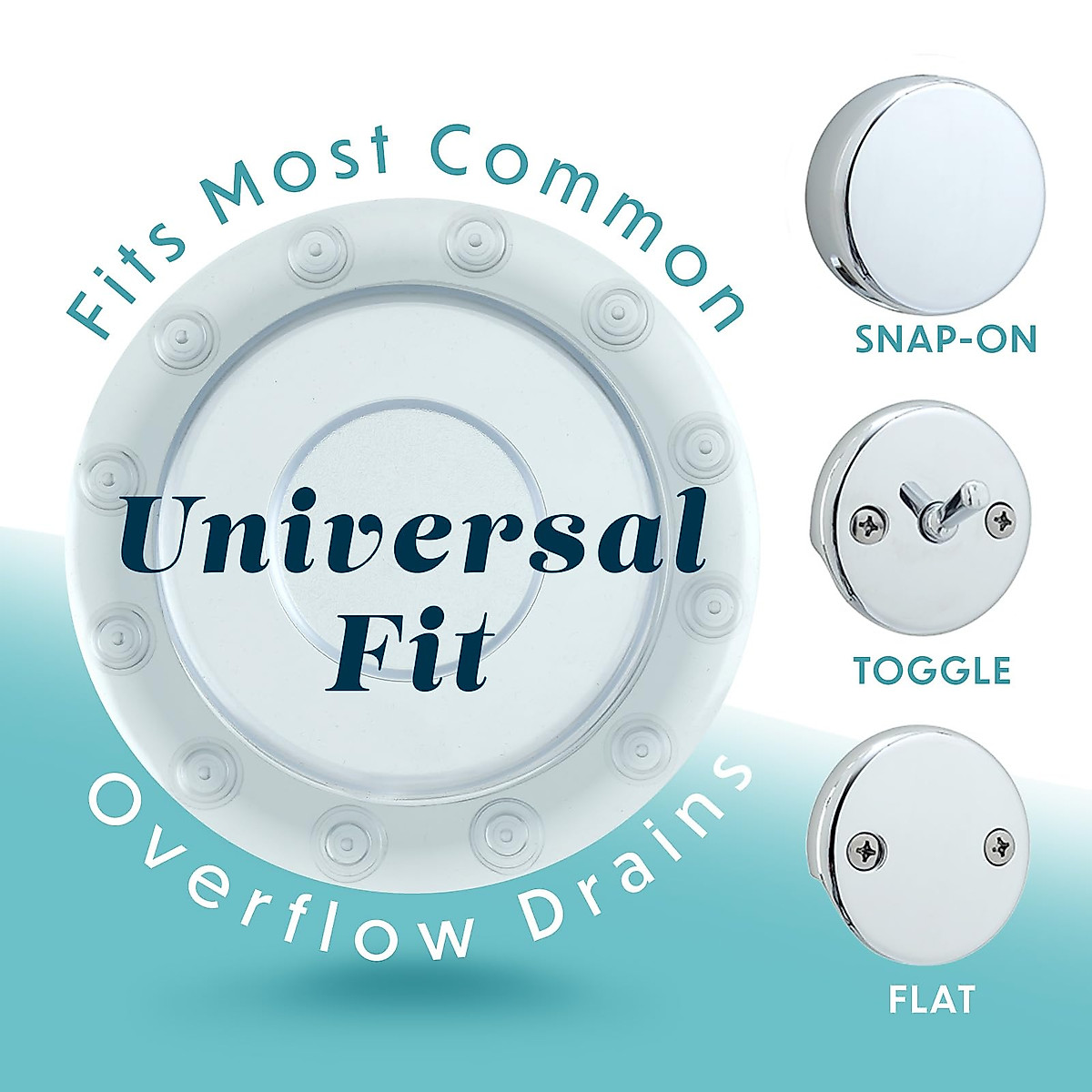 SlipX Solutions Bottomless Bath | Overflow Drain Cover for Tub | Best Gifts for Mom, Spa & Bath Accessories | Drain Block, Water Stopper Plug | Bath Essentials for Women | 4" Diameter, Clear