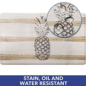 SoHome Cozy Living Anti-Fatigue Kitchen Mat, Kitchen Mats Rug for Floor, Farmhouse Themed-Non Slip, Stain Resistant, Easy Clean, 1/2 Inch Thick Comfort Chef Mat, 20" x 36", Pineapple