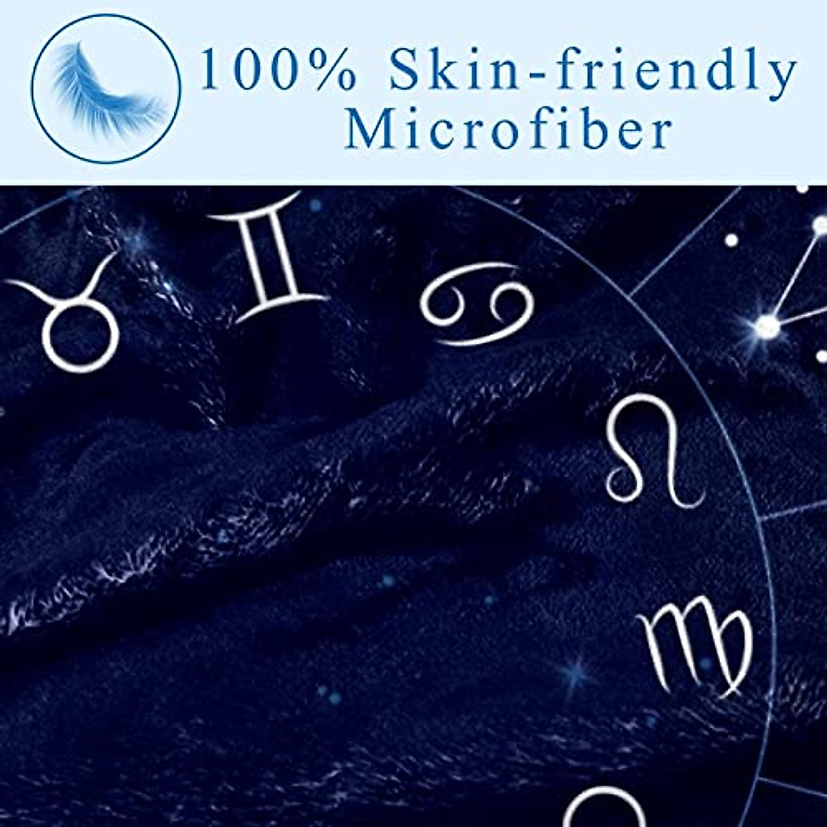 Plush Blanket Throw Blanket Warm Cozy Soft Microfiber Blankets, Night Sky Constellation