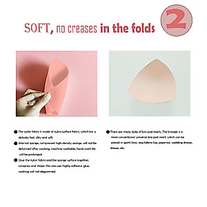 WMugthome 3 Pairs Sewn Bra Pads Push Up of Triangle Inserts for Replacements Bikini Top and Sports Swimsuit Bra Inserts(Black-B CUP)