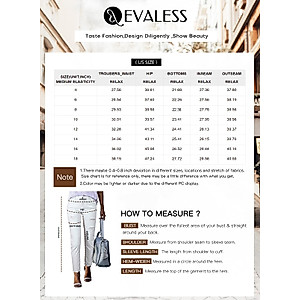EVALESS White Womens Jeans Stretch Boyfriend Ripped Distressed Frayed Raw Straight Ankle Hem Denim Pants Tummy Control Size 8