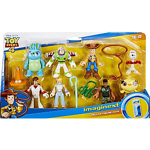 Fisher-Price Imaginext Preschool Toys Disney Pixar Toy Story 11-Piece Deluxe Figure Set, Buzz Lightyear & Woody, Pretend Play Kids Ages 3+ Years