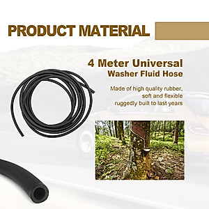 Car Windshield Washer Hose Kit, 4 Meter Washer Fluid Hose with 12PCS Wiper Tube Connectors for Windshield Repair, Windowscreen Soft Tube Jet for Most Car Window Glass Washing.