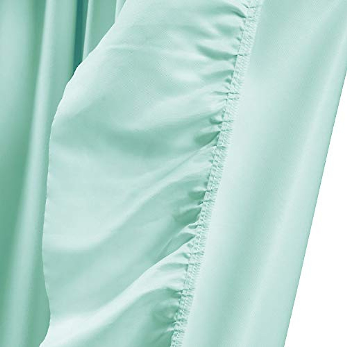 Lush Decor Reyna Ruffle Window Curtain Panel Set, Pair, 54" W x 84" L, Light Blue - Flowy Curtain - Romantic Ruffle Curtains for Bedroom, Living room, or Dining Room - Farmhouse & Cottage Home Decor