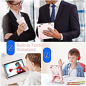 Tablet Case Cover Tablet Children's Case for Samsung Galaxy Tab A8 10.5" X200 / X205 (2021),Protective Cover Shockproof and Resistant Case with Built-in Holder+Shoulder Strap Full Protective Case (Co