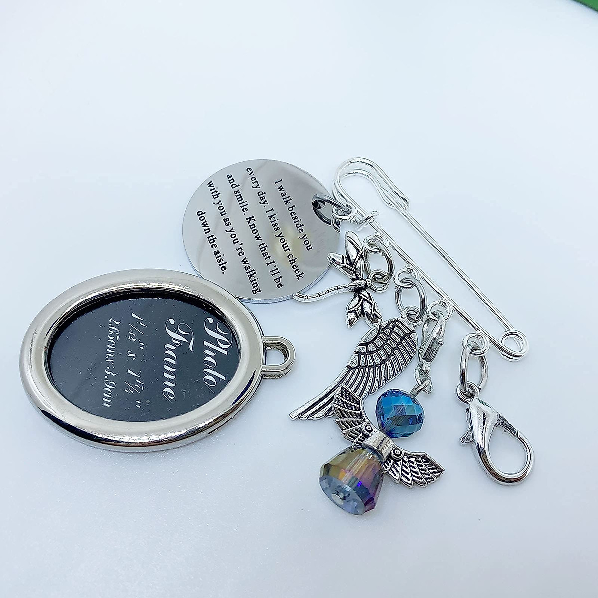 ZTMERLO Bride Memorial Charm Wedding Bouquet Charm I Walk Beside You Everyday Charm Wedding Remembrance Charm for Bouquet (silver Walk Beside), 1.18 inch