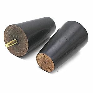 WEICHUAN Black Round Solid Wood Replacement Sofa Couch Chair Ottoman Loveseat Coffee Table Cabinet Furniture Wood Legs Wood Furniture Legs(4" Set of 4)