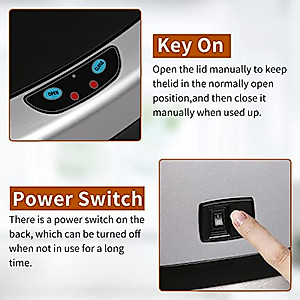 13-Gallon Kitchen Trash Can 50l Stainless Steel Garbage Can Automatic Touch Free Garbage Bin Motion Sensor Trash Can with Lid Metal Waste Bin for Office Tall Trash Bin Touchless, Silver