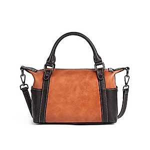 ZLXDP Hand-Embossed Handbag Women's Bag Retro Versatile Large-Capacity -Shoulder Messenger Bag (Color : Black, Size