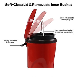 Eagrye 1.8 Gallon Small Multi-Functional Step Trash Can, Durable Plastic Waste Bin with Lid for Kitchen and Bathroom