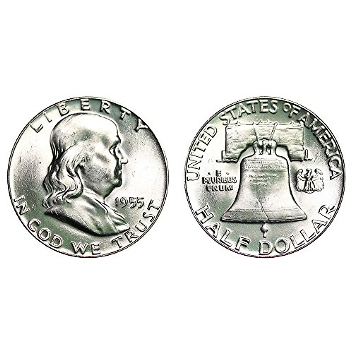 1955 P Franklin Half Dollar BU Half Dollar Brilliant Uncirculated (1/2) Choice Brilliant Uncirculated