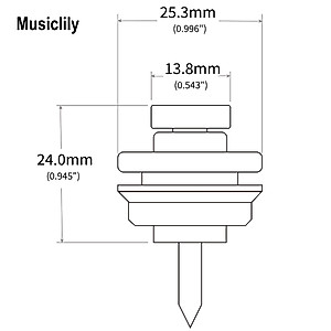 Musiclily Flat Head Guitar Big Strap Locks System Schaller-Style Straplocks Parts for Electric Acoustic Guitar Bass,Gold(Pack of 2)