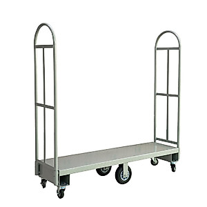 DIYTuning Narrow Aisle U-Boat Platform Truck with Thick Steel Deck Detachable Handles Dolly Push Cart Utility Cart Hand Trucks 2000lbs Capacity