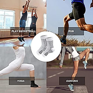 Soothe Socks for Neuropathy Pain, Outdoor Sports Ankle Compression Foot Cover, Soothe socks for Neuropathy, Soothe socks for Foot, Ankle Brace Compression Support (White, Large/XLarge)