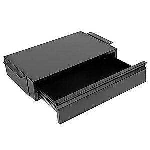 Mount-It! Under Desk Pull-Out Drawer Kit with Smooth Sliding Track | Office Storage Organizer | Mounts to Desktops Tables and Workbenches Over 0.71 Inches Thick | Matte Black