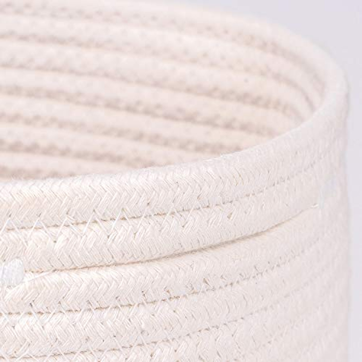 Kriitools Cotton Rope Storage Basket with Handles Set of 3,Small Laundry Basket Round Woven Storage Bins for Nursery,Kids&Pets Toys,Clothes Shelf Organizer|11x11x11”Cube Storage Bins(Brown,KT03WBR)