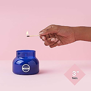 Capri Blue Petite Scented Candle with Glass Candle Holder - Luxury Aromatherapy Candle - 8 Oz - Volcano - Blue