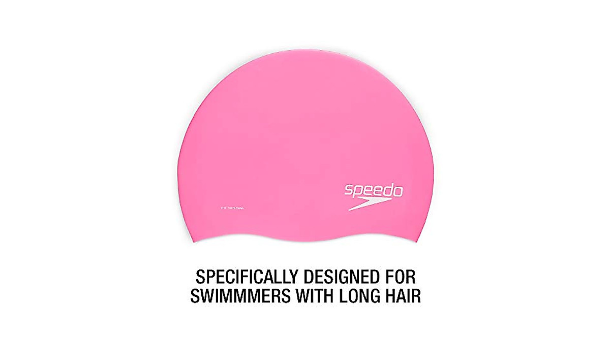 Speedo Unisex Long Hair Swim Cap - Durable Latex-Free Silicone