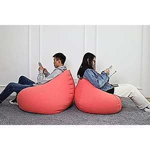 ZDZDY Bean Bag Chair Cover Only for Kids and Adults Beanbag Replacement Outer (No Filler) Washable Cover (Red, 35.4"×43.3")