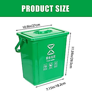 ULTECHNOVO Kitchen Compost Bin with Lid Compost Bucket Small Trash Can Waste Basket Garbage Container Bin for Home Kitchen Countertop 10L