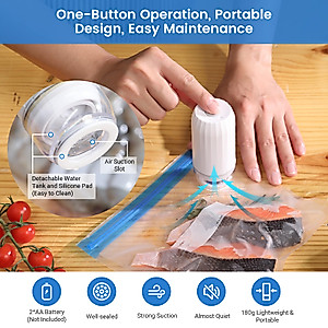 BLITZHOME Vacuum Sealer Bags for Food 3 Sizes, 30 Pack Kit with Vacuum Pump, 15Pcs Reusable Sous Vide Bags, 5 Air Valves, 5 Sealing Clips, 4 Clips for Sous Vide Cooking/Food Storage, BPA Free…