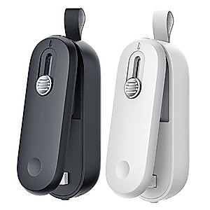 ODSD 2-Pack Bag Sealer Mini, 2 IN 1 Heat Sealer & Cutter Battery Powered,Vacuum Sealer Portable Handheld Bag Resealer Kitchen Gadget Machine for Food Chip Bags Storage (Battery Included)
