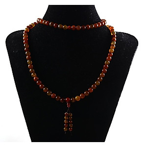 Amandastone Handmade Semi Precious Stone Dragon Agate 108pcs Prayer Beads Bracelet