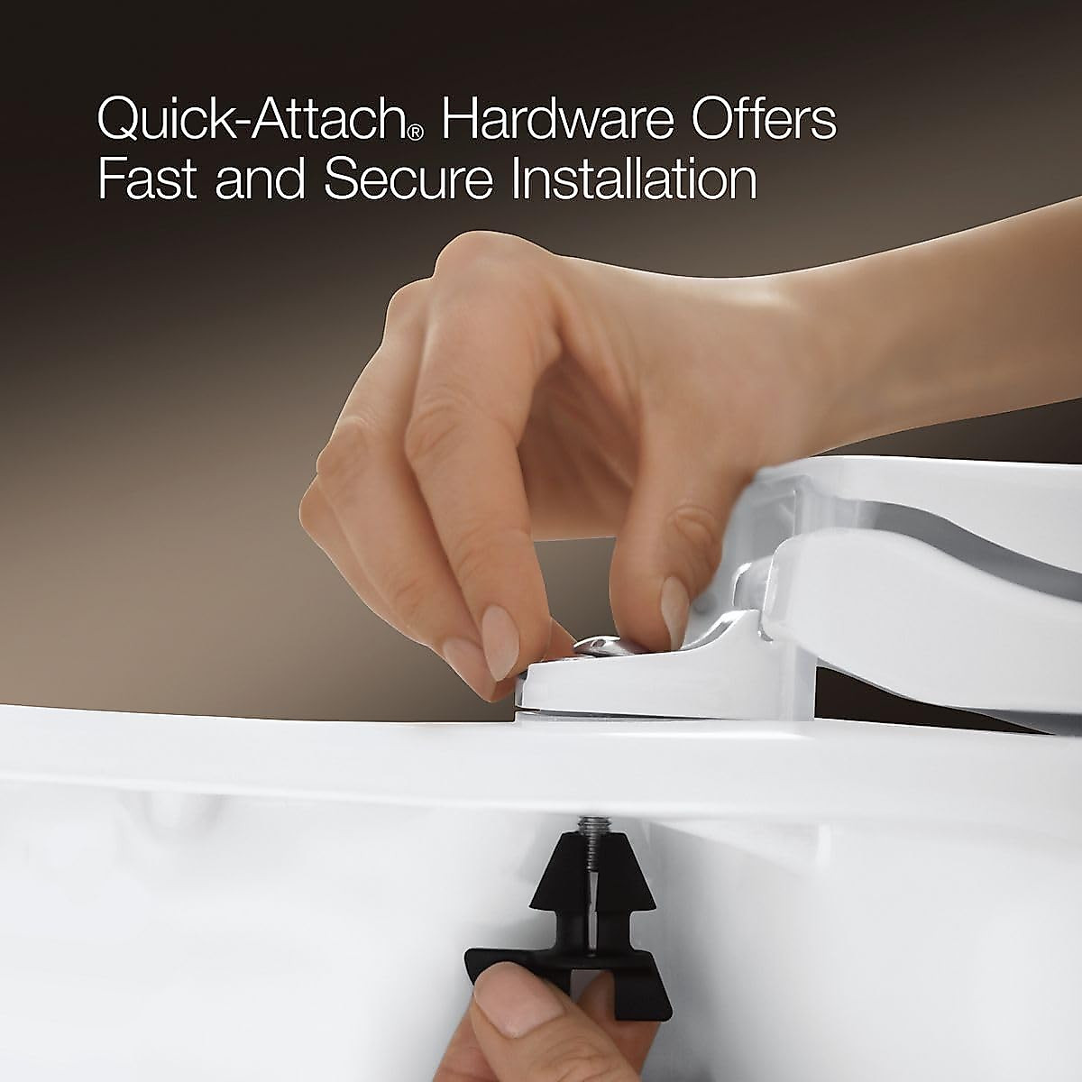 Kohler K-4775-0 Brevia Round Toilet Seat with Grip-Tight Bumpers, Quick-Attach Hardware, White ,1 Count(Pack of 1)