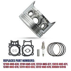 RANSOTO Cylinder Piston Gasket Top End Rebuild Kit Compatible with 2000-2006 Honda Rancher TRX350 Replace 12100-HN5-670 13010-HN5-671