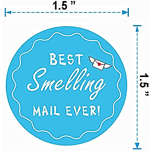 Best Smelling Mail Ever Sticker 1.5 Inch Happy Mail Envelope Labels - Decorative Sealing Labels 500Pcs Happy Mail Stickers for Christmas Gifts,Small Business,Package,Boutique Shipping Supplies
