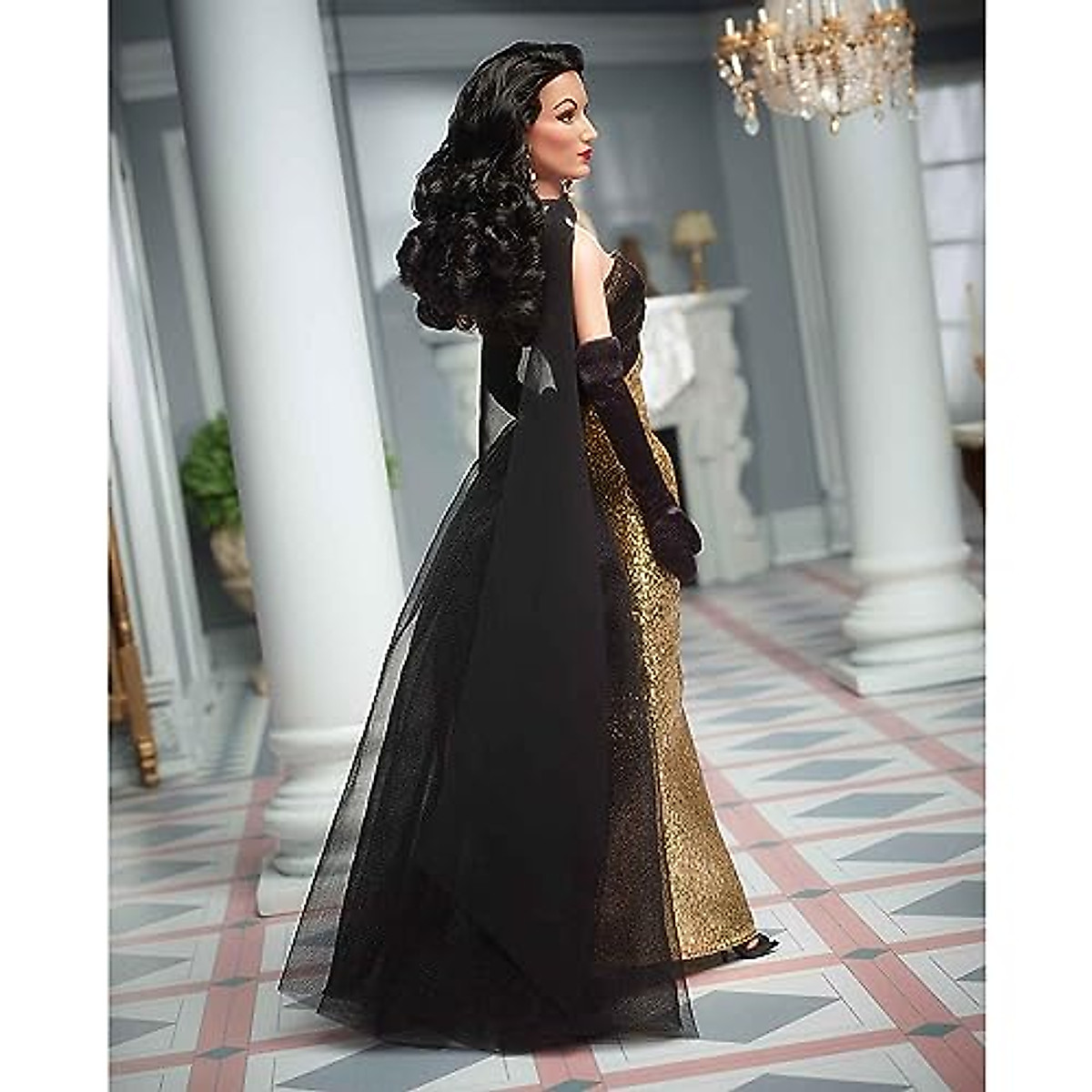 Collector Barbie Signature Doll, María Félix Wearing Elegant, Glimmering Gold and Black Gown with Ornate Jewelry, Barbie Tribute Collection