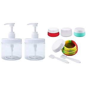 Cosywell Pump Bottle Dispenser Plastic Pump Bottles Refillable Bottles Small Travel Containers 20ml for Toiletries TSA Approved Silicone Cream Jars