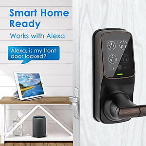 2 Peice Lockly Smart Lock - PGD628WVB and PGD628FVB Bundle, Fingerprint Door Lock with Patented Keypad, App Control (Venetian Bronze)