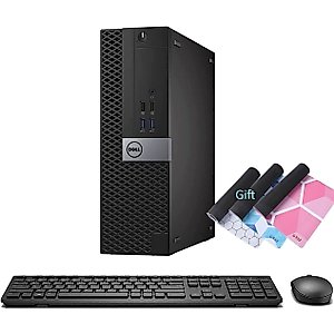 Dell 5050 SFF Desktop Intel i7-6700 UP to 4.00GHz 32GB DDR4 New 512GB NVMe SSD + 2TB HDD Built-in AX200 Wi-Fi 6 BT Dual Monitor Support Wireless Keyboard and Mouse Win10 Pro (Renewed)