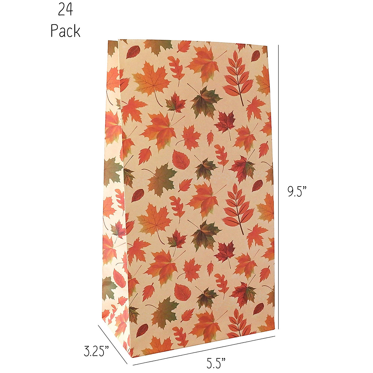 Dinosaur Favor Bags - 24-Count Colorful Cute Dinosaur Pattern Design Printed on Dark Blue Kraft Paper Goodie Gift Bags - Dino Party Supplies for Dinosaur Theme Birthday Party - 9.5" x 5.5" x 3.25"